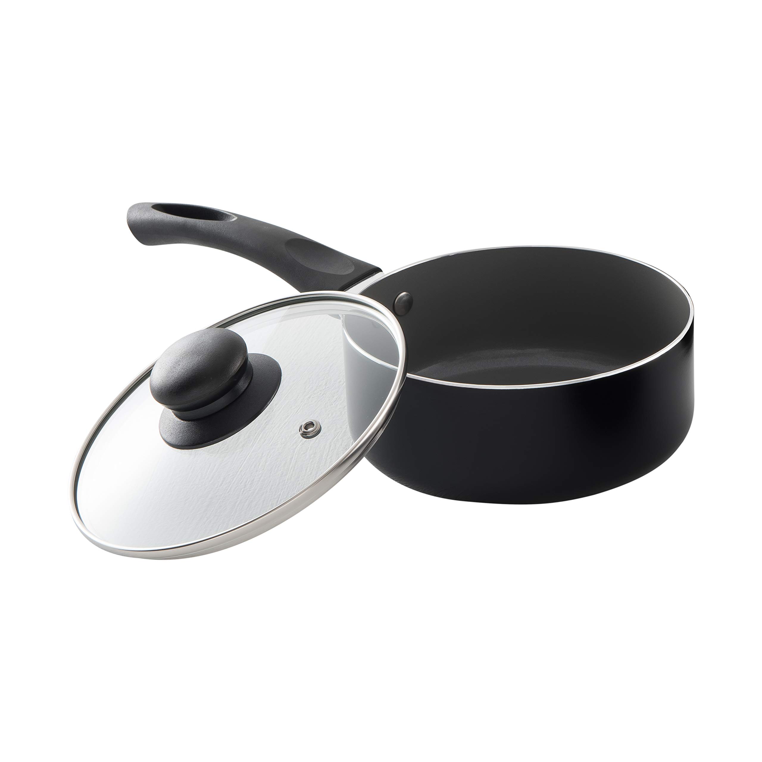 7 Piece Aluminum Non-Stick Dishwasher Safe Cookware Set, Pots and Pans, Black