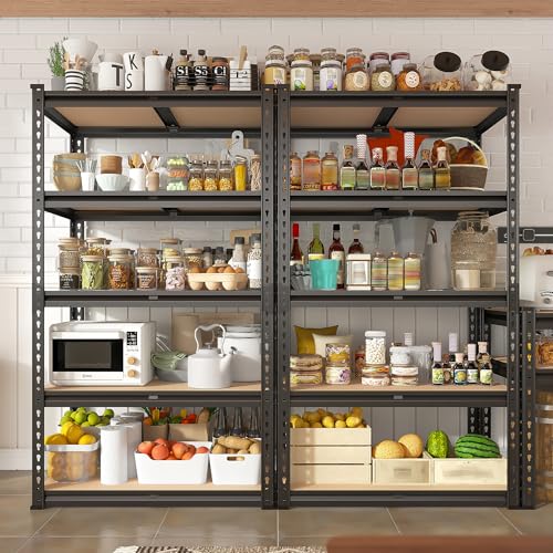 REIBII Storage Shelves Heavy Duty,5 Tier Adjustable Metal Shelving Unit Utility Rack Shelf for Garage Pantry Warehouse Closet Kitchen 12" D x 28" W x 60" H