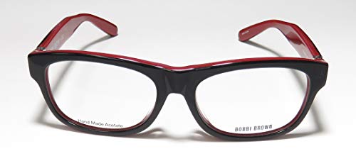 Bobbi Brown The Bobbi Womens/Ladies Rectangular Full-rim Brand Name Glamorous In Style Eyeglasses/Eyeglass Frame (54-16-135, Black/Red)