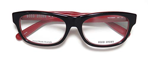 Bobbi Brown The Bobbi Womens/Ladies Rectangular Full-rim Brand Name Glamorous In Style Eyeglasses/Eyeglass Frame (54-16-135, Black/Red)