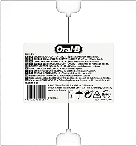 Oral-B CrossAction Toothbrush Head Black, CleanMaximiser Technology, 10 Counts, Mailbox Sized Pack, 7 g