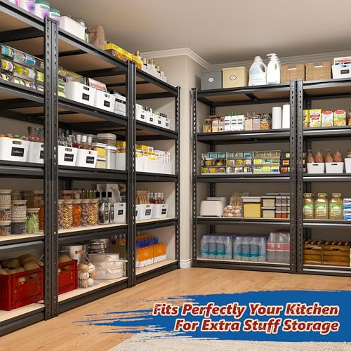 REIBII Storage Shelves Heavy Duty,5 Tier Adjustable Metal Shelving Unit Utility Rack Shelf for Garage Pantry Warehouse Closet Kitchen 12" D x 28" W x 60" H