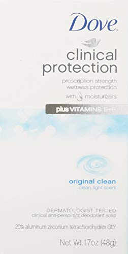 Dove Clinical Protection Antiperspirant/Deodorant, Original Clean, Stick, 1.7 Ounce (Pack of 2)