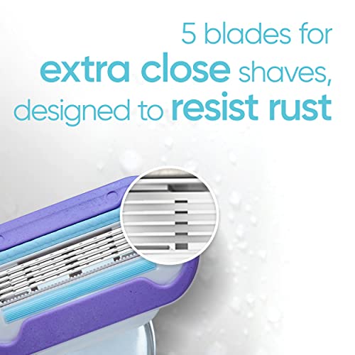Gillette Venus Deluxe Smooth Platinum Razors for Women, 1 Venus Razor, 2 Razor Blade Refills, Metal Handle with Anti-Slip Grip
