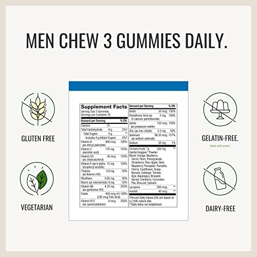 Nature’s Way Alive! Premium Men’s Gummy Multivitamins, Vitamins & Minerals, Supports Whole Body Wellness*, Vegetarian, Orange, Grape, and Cherry Flavored, 75 Gummies
