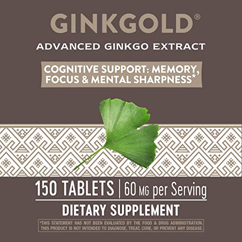 Nature's Way Ginkgold Max Extract for Mental Sharpness, Cognitive and Memory Support*, 150 Tablets