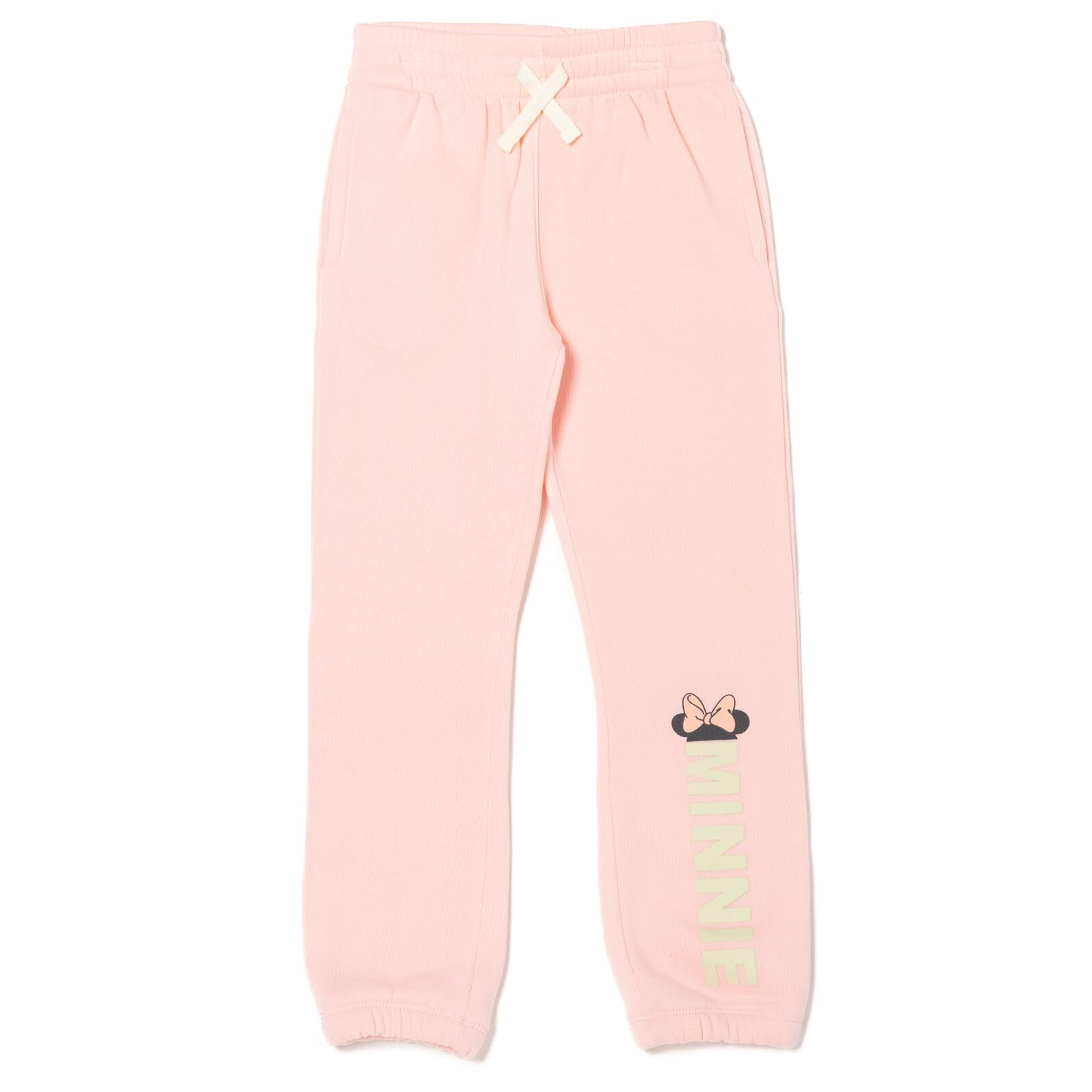 Disney Minnie Mouse Little Girls Fleece 2 Pack Jogger Pants Gray/Pink 7-8