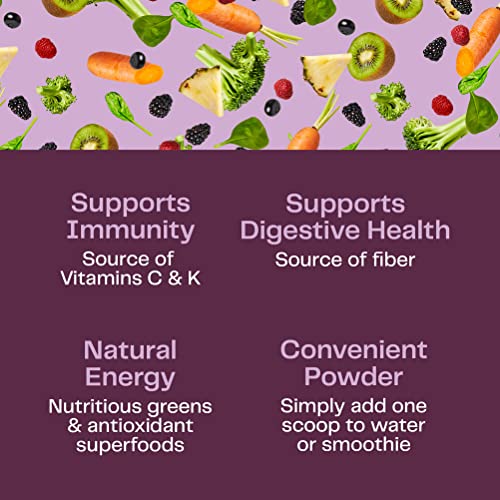 Amazing Grass Greens Blend Antioxidant: Super Greens Powder Smoothie Mix with Organic Spirulina, Beet Root Powder, Elderberry, Bilberry, Prebioitics & Probiotics, Sweet Berry, 30 Servings