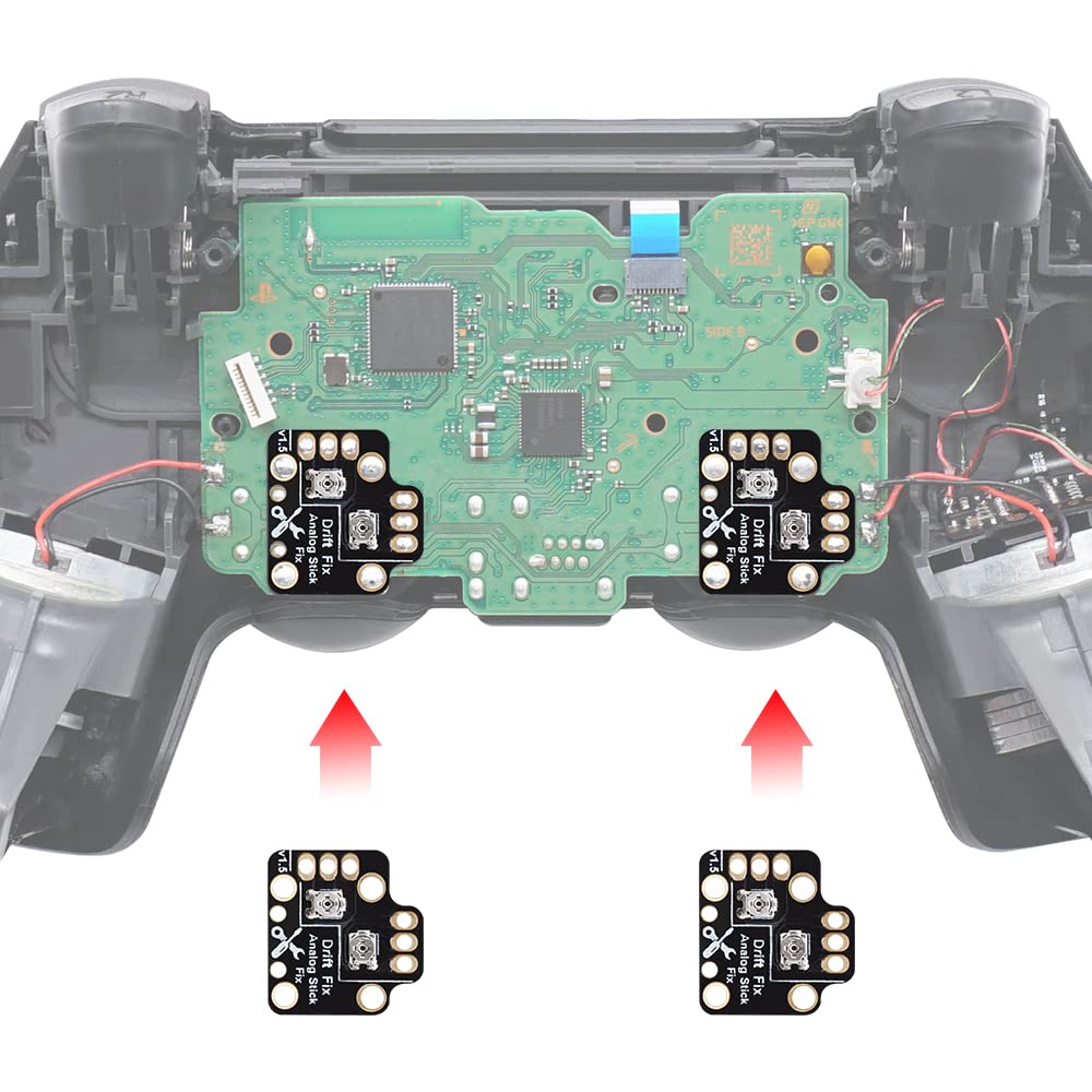 1 Pair Controller Analog Stick Drift Fix Mod for Xbox One PS4 PS5 Switch Pro Gamepad Game Handle Joystick Drift Repair Board (Black)