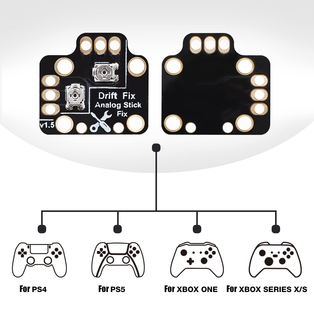 1 Pair Controller Analog Stick Drift Fix Mod for Xbox One PS4 PS5 Switch Pro Gamepad Game Handle Joystick Drift Repair Board (Black)