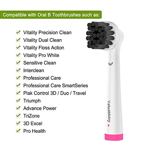 8 Pack Charcoal Relpacement Brush Heads Compatible with Oral B Electric Toothbrush, Making with Active Charcoal Bristles