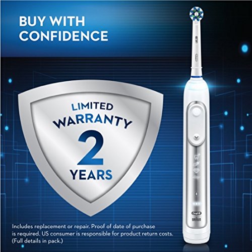 Oral-B 7500 Electric Toothbrush with Replacement Brush Heads and Travel Case, White