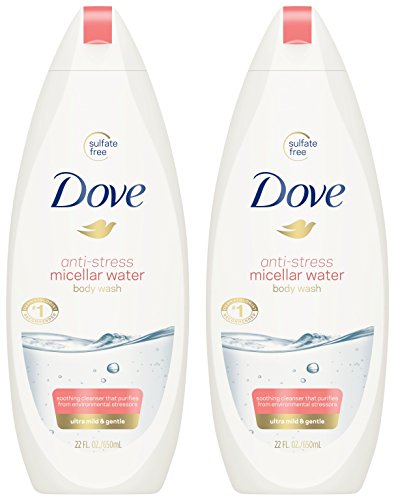 Dove Body Wash - Anti-Stress Micellar Water - Ultra Mild & Gentle - Sulfate Free - Net Wt. 22 FL OZ (650 mL) Per Bottle - Pack of 2 Bottles