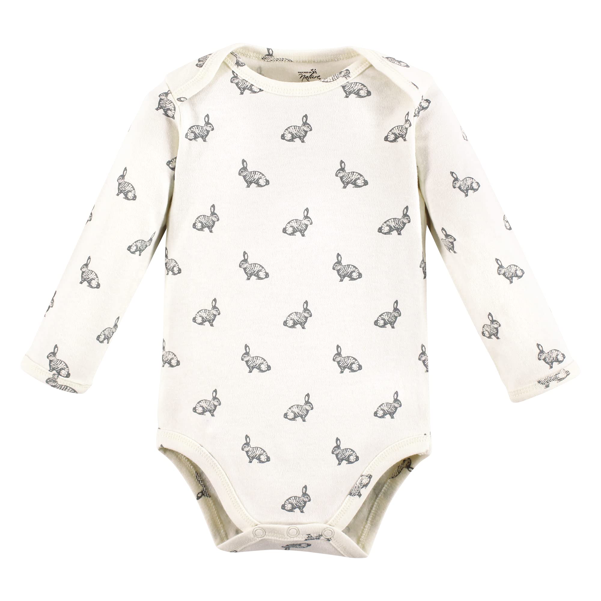 Touched by Nature Unisex Baby Organic Cotton Long-Sleeve Bodysuits, Girl Woodland, 6-9 Months