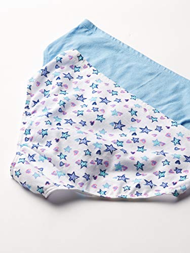 Hanes Ultimate Girls' Underwear, Pure Comfort Organic 100% Cotton Panties, Briefs, 8-Pack, Hipster-Print Solid Assorted, 12