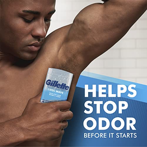 Gillette Clear Gel Men’s Antiperspirant and Deodorant, 72-Hour Sweat Protection, Cool Wave, #1 Clear Gel Brand for Men, 3.8 oz (Pack of 4)