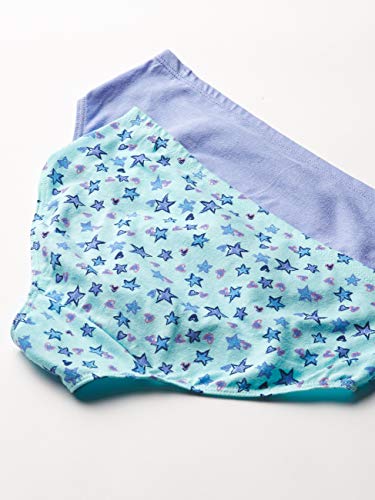 Hanes Ultimate Girls' Underwear, Pure Comfort Organic 100% Cotton Panties, Briefs, 8-Pack, Hipster-Print Solid Assorted, 12