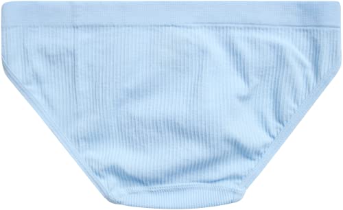 Limited Too Girls' Underwear - 6 Pack 100% Cotton Bikini Briefs (Size: 7-16), Size 7-8, Blue/Grey Assorted