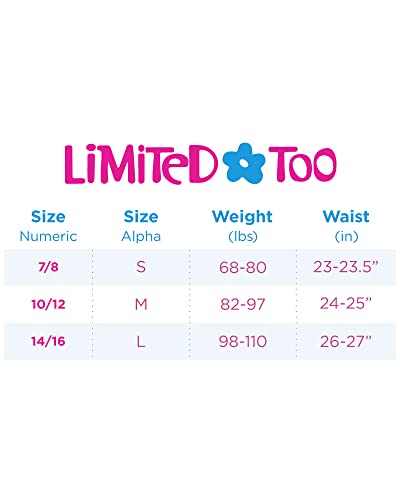 Limited Too Girls' Underwear - 6 Pack 100% Cotton Bikini Briefs (Size: 7-16), Size 7-8, Blue/Grey Assorted