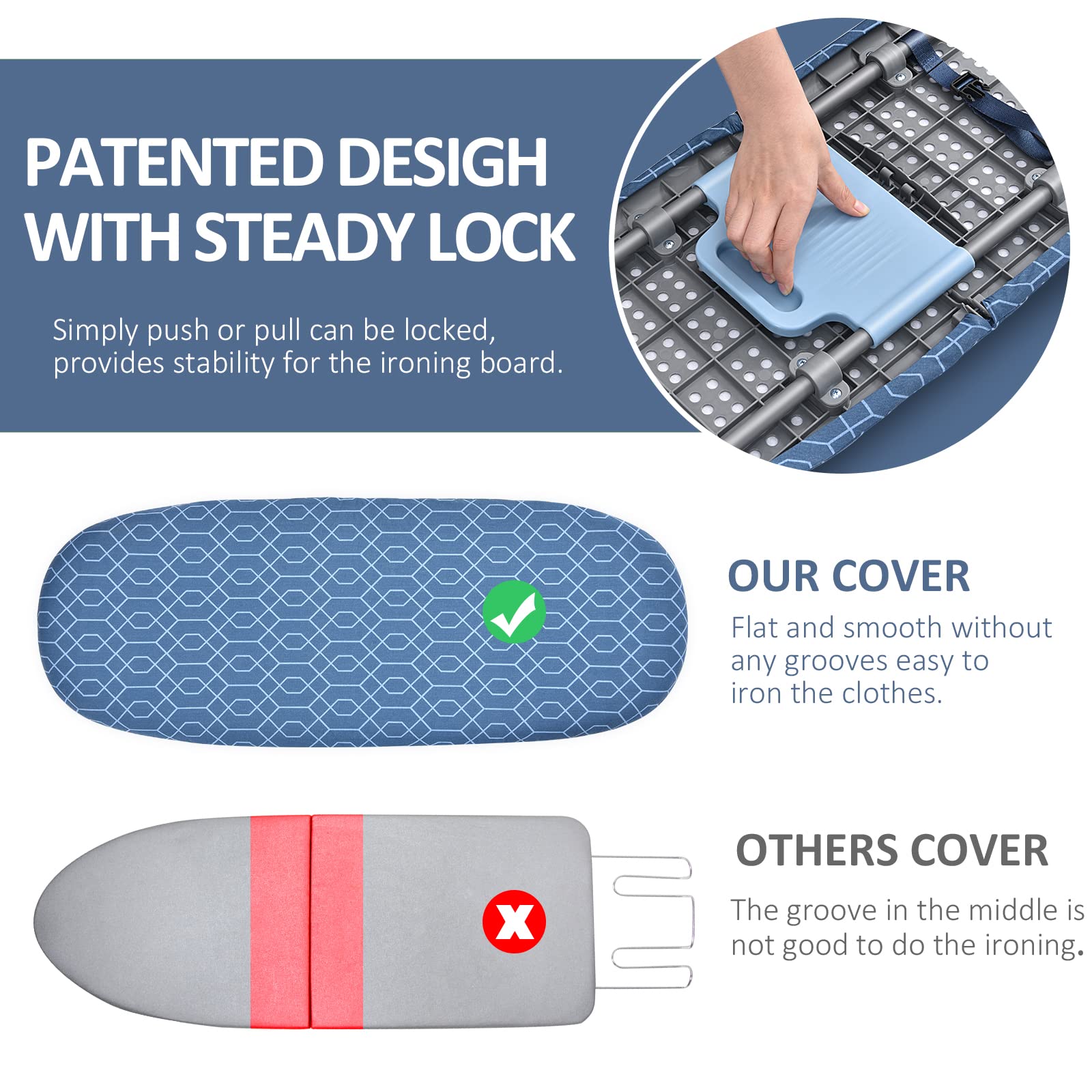 APEXCHASER Foldable Ironing Board, Tabletop Small Ironing Board with Heat Resistant Ironing Covers, Portable Folding Mini Ironing Board with Non-Slip Feet for Home, Laundry Rooms, Dorms, Travel Use
