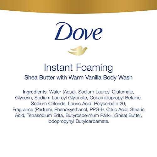 Dove Purely Pampering Body Wash with NutriumMoisture Technology Shea Butter and Vanilla Paraben Free Bodywash 13.5 fl oz 4 Count