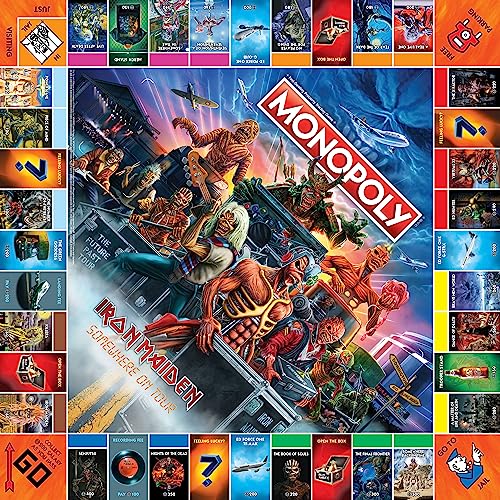 Monopoly Iron Maiden | Play as Bruce’s Lantern, Guitar Amp Stack, Nicko’s Drum Kit, and More | Officially Licensed Collectible Game Honoring British Classic Heavy Metal Icons