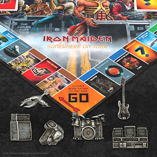 Monopoly Iron Maiden | Play as Bruce’s Lantern, Guitar Amp Stack, Nicko’s Drum Kit, and More | Officially Licensed Collectible Game Honoring British Classic Heavy Metal Icons