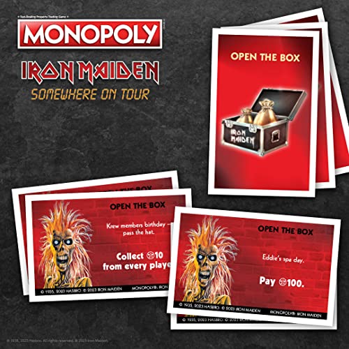 Monopoly Iron Maiden | Play as Bruce’s Lantern, Guitar Amp Stack, Nicko’s Drum Kit, and More | Officially Licensed Collectible Game Honoring British Classic Heavy Metal Icons