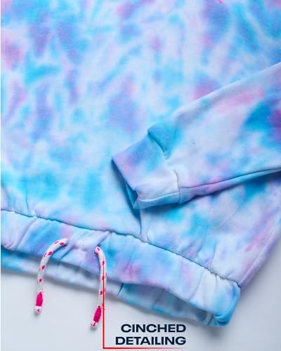 Reebok Girls Sweatsuit - 2 Piece Performance Fleece Sweatshirt and Jogger Sweatpants - Tie Dye Activewear Set for Girls, 7-12, Size 7, Tie Dye Pink
