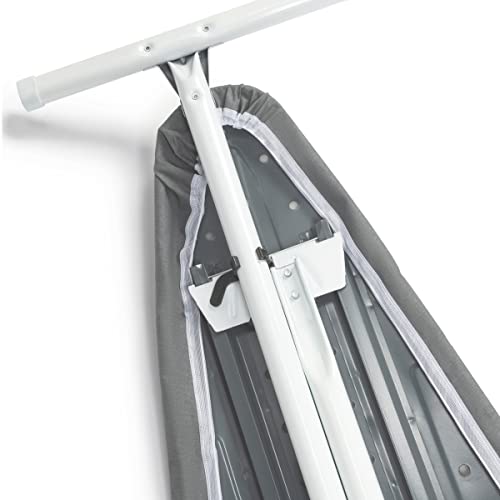 Ironing Board Full Size; Made in USA by Seymour Home Products (Solid Grey) Bundle Includes Cover + Pad | Iron Board w/Steel T-Legs Adjustable Tabletop up to 35" High; Perforated Top for Steam Flow