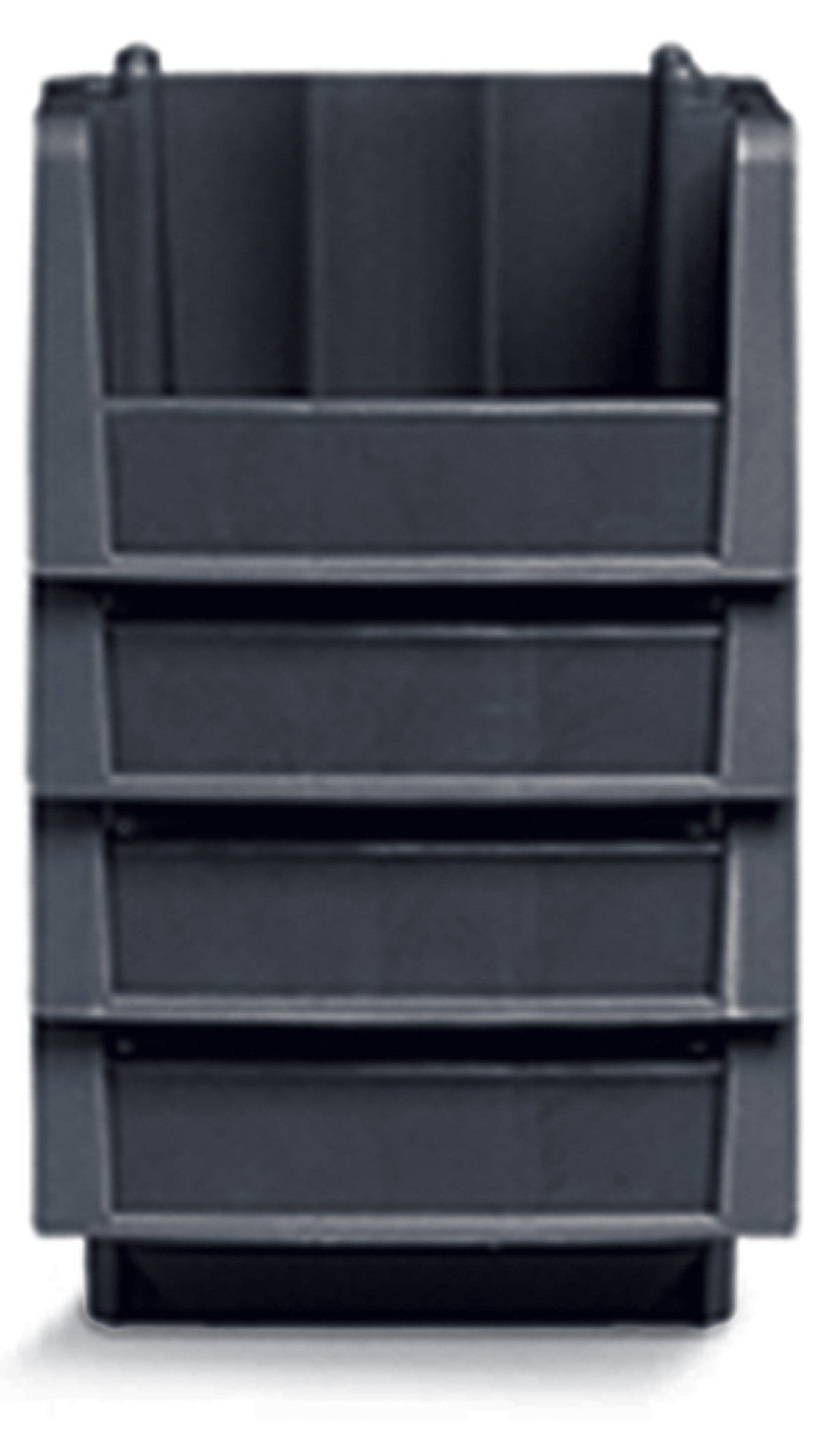 Akro-Mils 30796 Economy Stacking Shelf Plastic Storage Bins, (9-Inch x 6-5/8-Inch x 5-Inch), Black (10-Pack)
