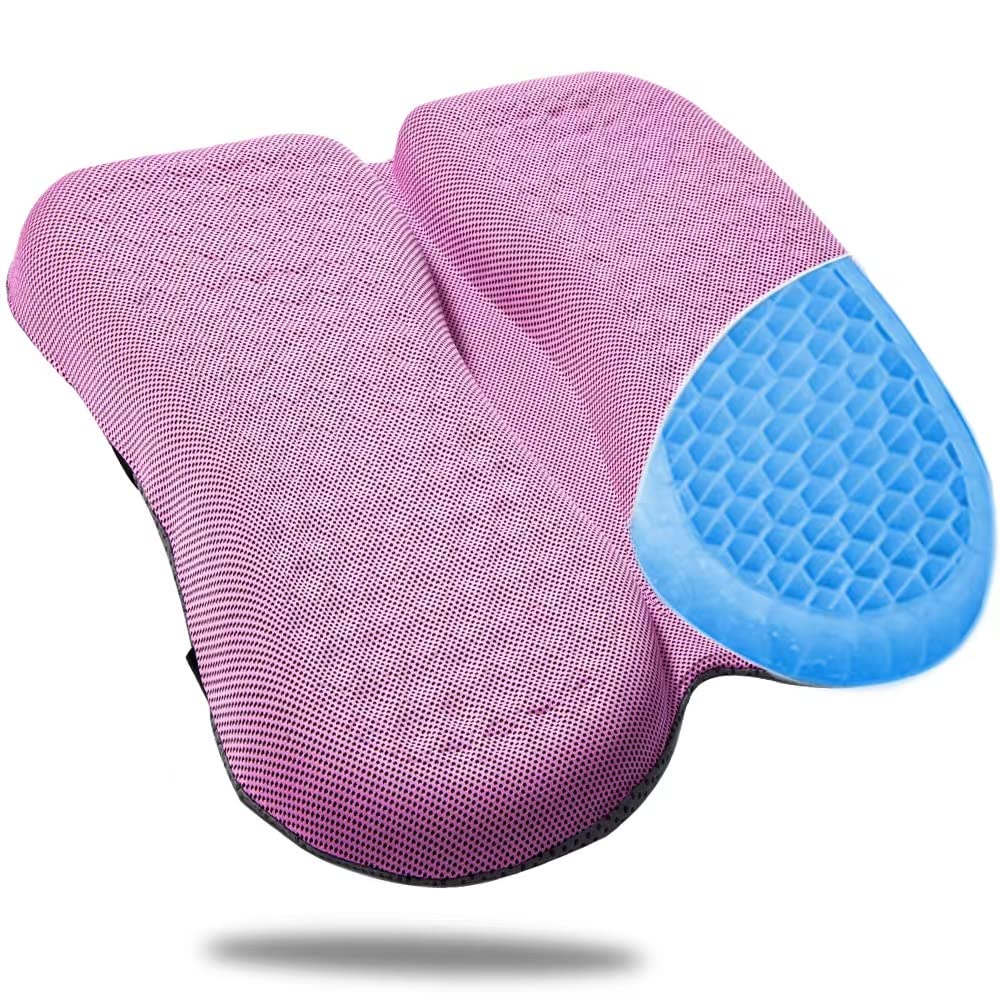 TaiBest Gel Seat Cushion for Long Sitting, Office Chair Cushion for Sciatica Pain Relief, Car Seat Cooling Pad, Gel Cushion for Wheelchair (Light Pink)