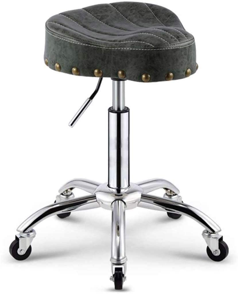 Gcxgz Rolling Swivel Stool Bar Stool, Saddle Chair, Coffee Stool, Beauty Stool, Home Lift Chair,360°Rotation, 5 Colors Optional Stool for Kitchen,Salon,Bar,Office,Massage (Color : A)