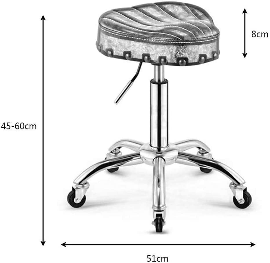 Gcxgz Rolling Swivel Stool Bar Stool, Saddle Chair, Coffee Stool, Beauty Stool, Home Lift Chair,360°Rotation, 5 Colors Optional Stool for Kitchen,Salon,Bar,Office,Massage (Color : A)