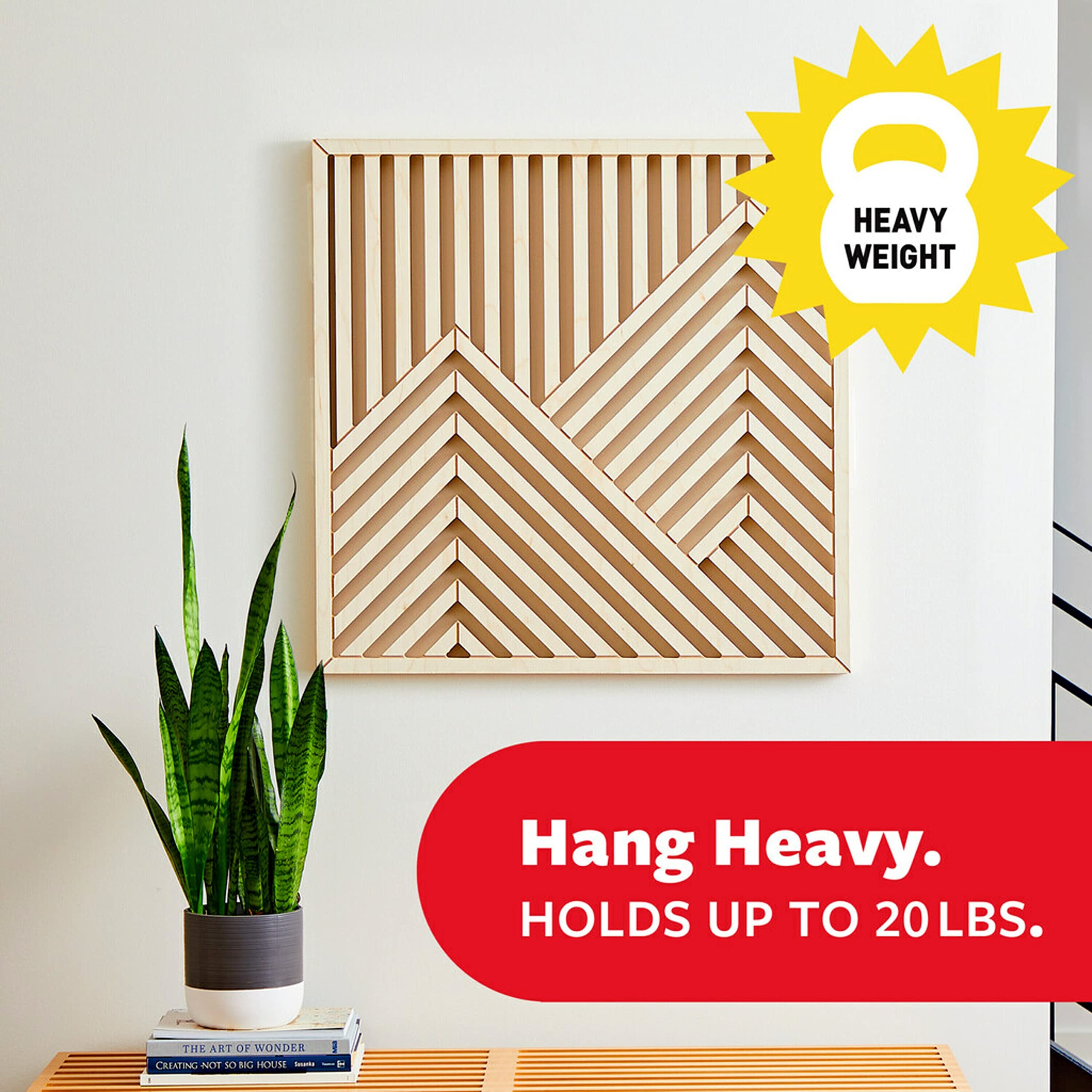 Command 20 Lb XL Heavyweight Picture Hanging Strips, Damage Free Hanging Picture Hangers, Heavy Duty Wall Hanging Strips for Living Spaces, 10 White Adhesive Strip Pairs