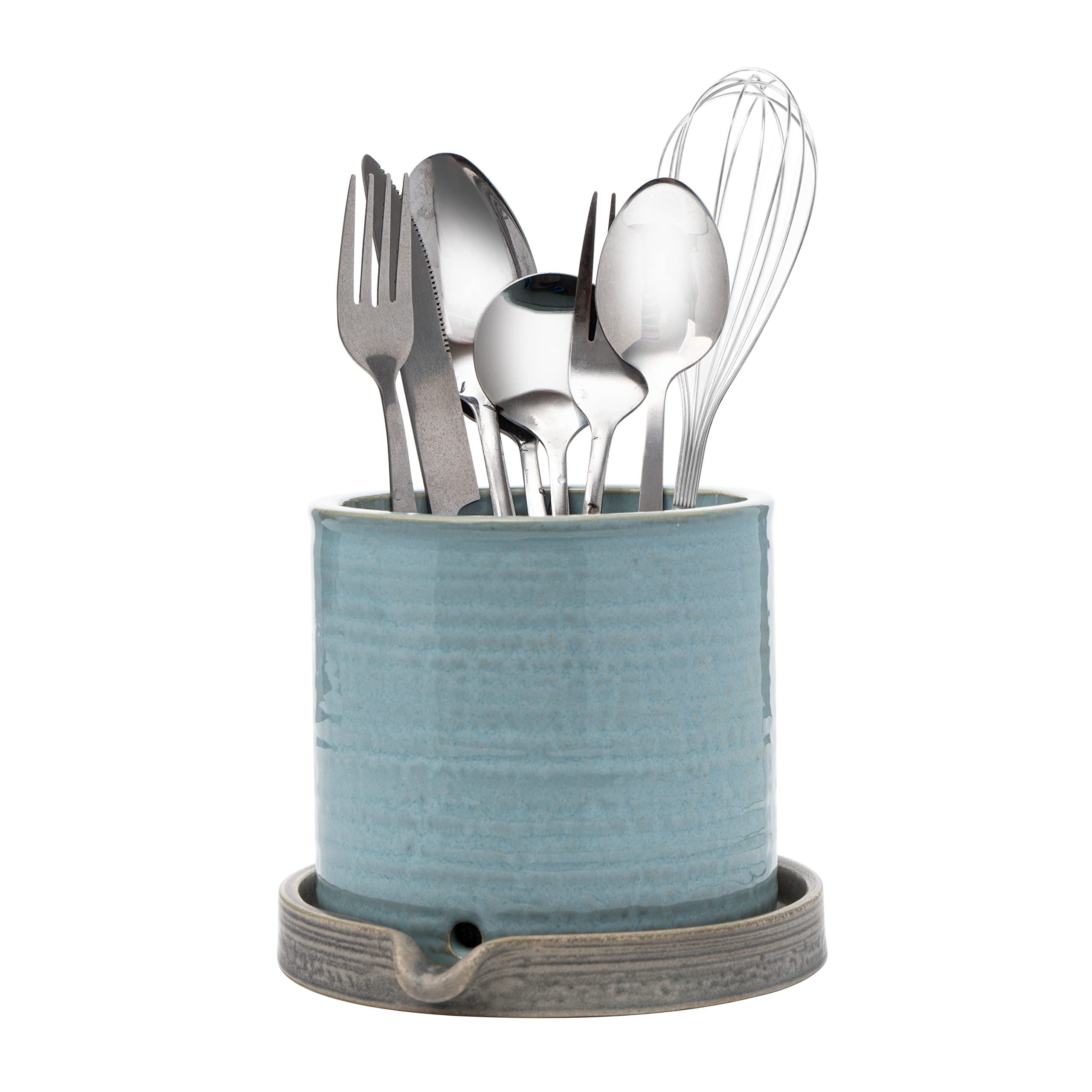 Utensil Drying Rack - Sink Cutlery Drainer & Drying Holder, 6x5x5", Modern Kitchen Countertop Cooking Utensils Organizer Drain Lets Out Liquids - Minimalist Design, Also Use For Bathroom Toothbrushes