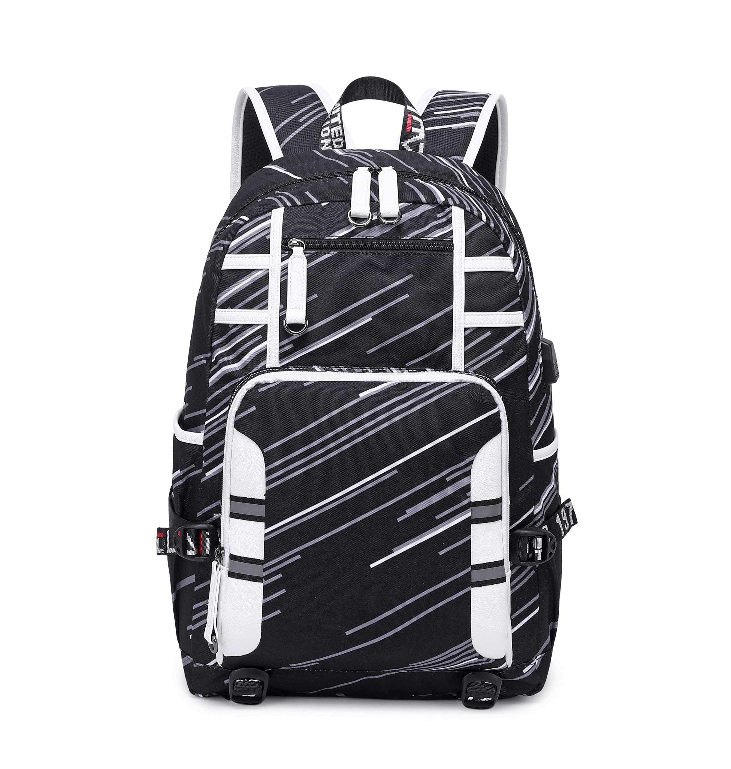 Middle-High School Backpacks for Teens Boys Mens with USB Charger, Capacity Boys Elementary Bookbags Laptop Backpacks, Water-resistant Travel Rucksacks