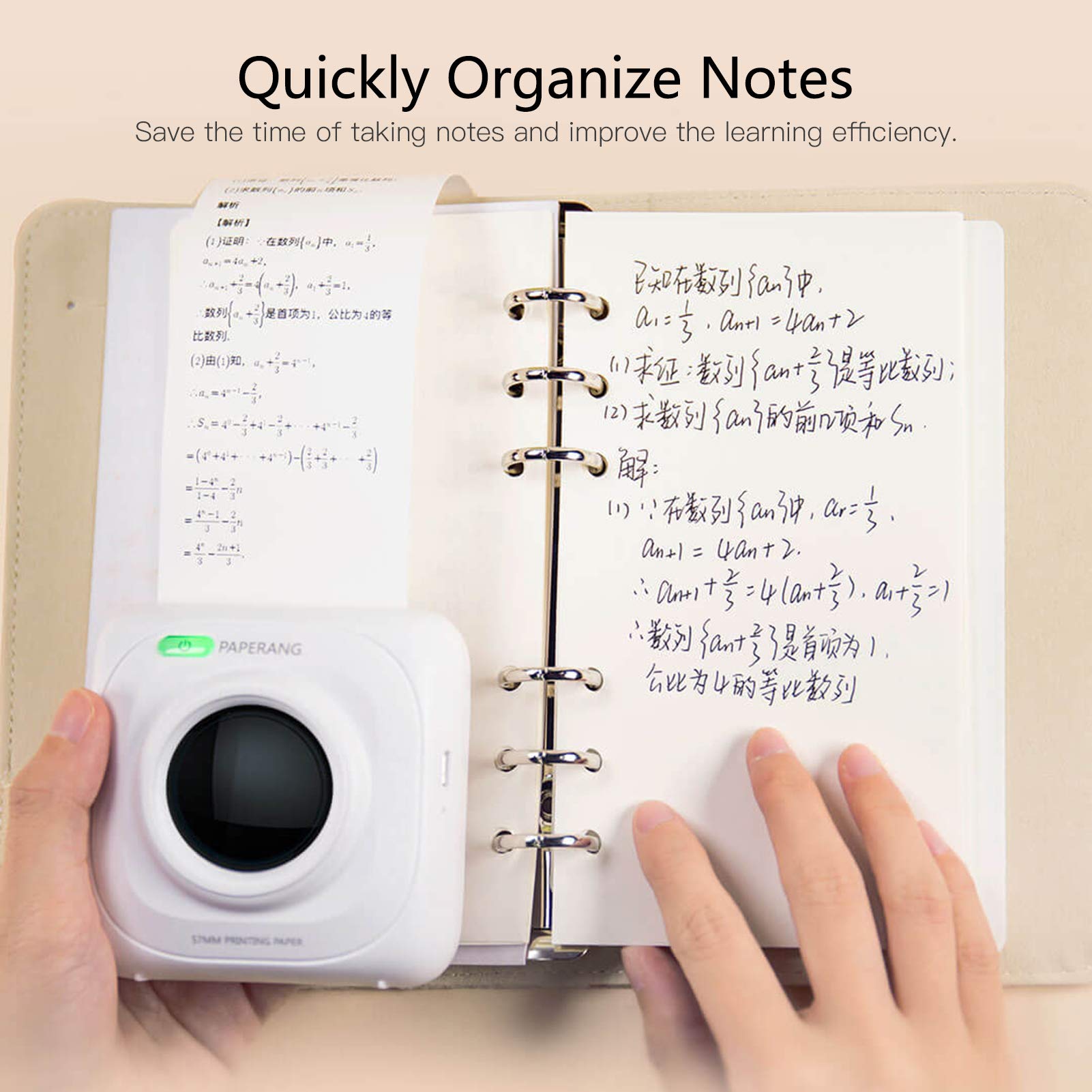 PAPERANG P1 Mini Pocket Printer BT Wireless Thermal Printer Portable Mobile Printer 200dpi for Photo Picture Receipt Memo Note Label Sticker Compatible with Android iOS Windows Mac