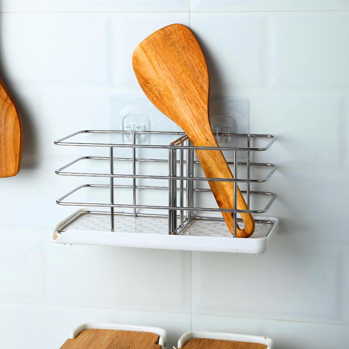 PFCTRJR Steel Kitchen Sponge Holder,Kitchen Sink Organizer Sink Caddy, Dish Brush Soap Holder Kitchen Sink Counter (Black)