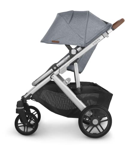 Vista V2 Stroller - Gregory (Blue Melange/Silver/Saddle Leather)+ Travel Bag for Vista, Vista V2, Cruz, Cruz V2)