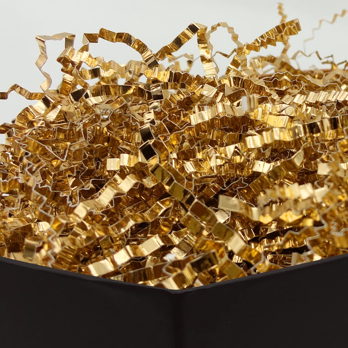 Cutcatwing 1/2 LB Gold Metallic Crinkle Cut Paper Shred Filler Confetti Easter Raffia Tissue Craft for Wedding Packaging Gift Wrapping Boxes