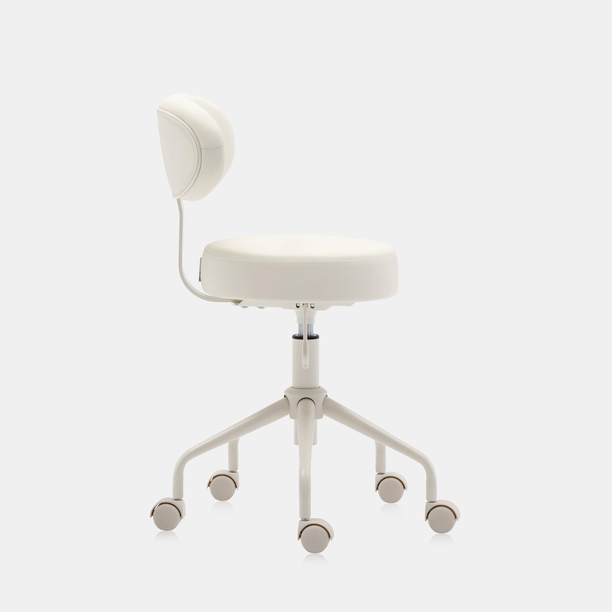 DR.LOMILOMI Swivel Rolling Hydraulic Height Adjustable Stool 503 for Clinic Nursing Spas Beauty Salons Dentists Home Office (Standard, with Backrest, Black)
