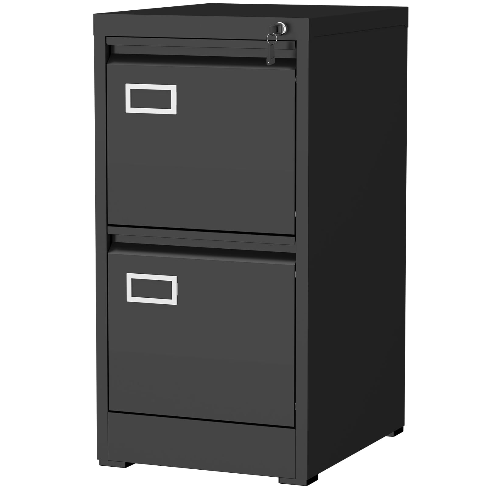 GREATMEET 3 Drawer Mobile File Cabinet with Lock,Under Desk Drawer Metal Filing Cabinet for Legal/Letter Size,Fully Assembled Black