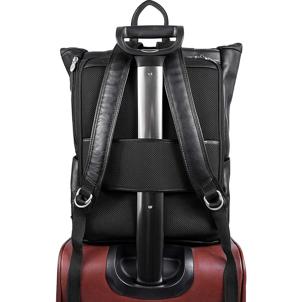 McKleinUSA S Series, Kennedy, Pebble Grain Calfskin Leather, 17" Leather Dual Access Laptop Backpack, Black (88735)