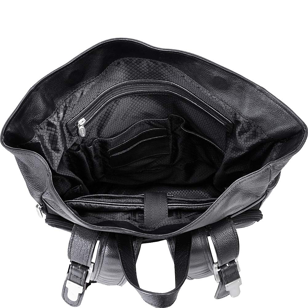 McKleinUSA S Series, Kennedy, Pebble Grain Calfskin Leather, 17" Leather Dual Access Laptop Backpack, Black (88735)