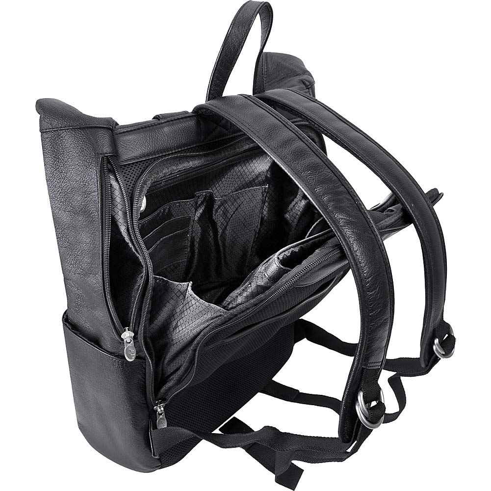 McKleinUSA S Series, Kennedy, Pebble Grain Calfskin Leather, 17" Leather Dual Access Laptop Backpack, Black (88735)