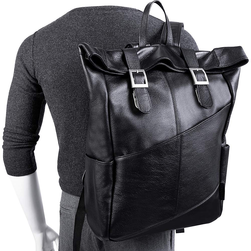 McKleinUSA S Series, Kennedy, Pebble Grain Calfskin Leather, 17" Leather Dual Access Laptop Backpack, Black (88735)