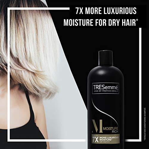 TRESemmé Shampoo for Dry Hair Moisture Rich Professional Quality Salon-Healthy Look and Shine Moisture Rich Formulated with Vitamin E and Biotin, 28 Fl Oz (Pack of 3)
