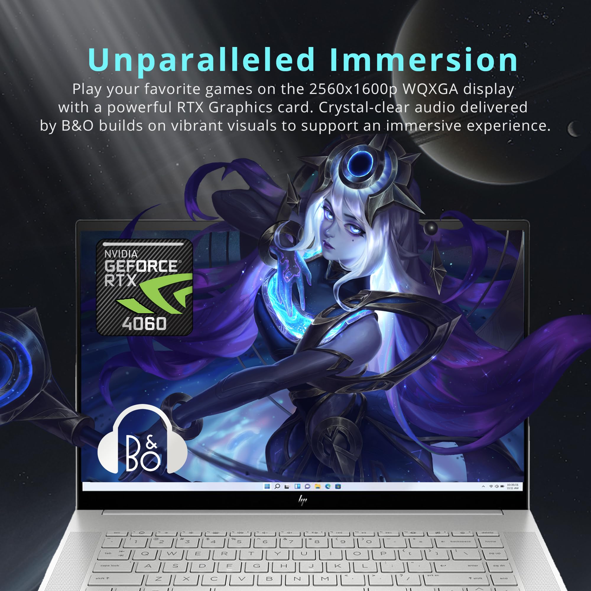 HP Envy 16" WQXGA Touchscreen Business Gaming Laptop, Intel Core i9-13900H, NVIDIA RTX 4060 8G, 64GB DDR5 RAM, 4TB PCIe SSD, Backlit Keyboard, B&O Audio, 5MP Camera, Silver, Win 11, 32GB USB Card