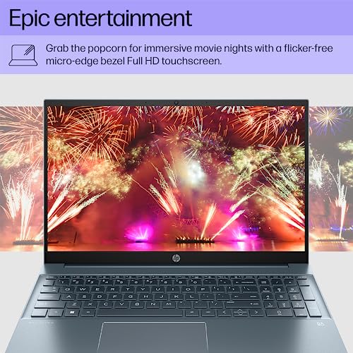 HP 2023 Pavilion Laptop, 15.6" FHD Touchscreen Display, Intel Core i7-1355U Processor, NVIDIA GeForce MX550, 32GB RAM, 1TB SSD, Wi-Fi 6, HDMI, Webcam, Backlit KB, Windows 11 Home, Blue